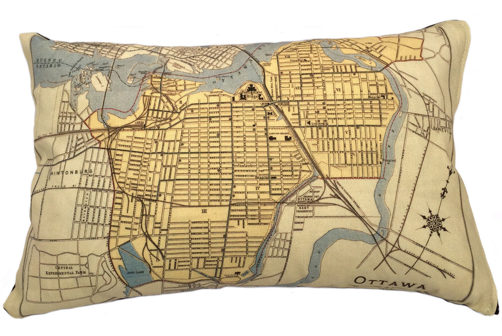 City of Ottawa Vintage Map Pillow – Vintage Map Co